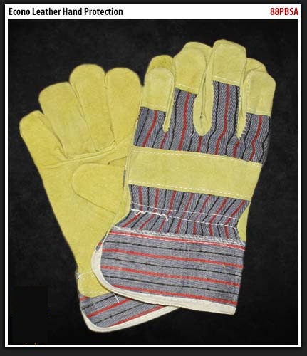 Hand Protection: Pig Split Leather Candy Stripe Glove